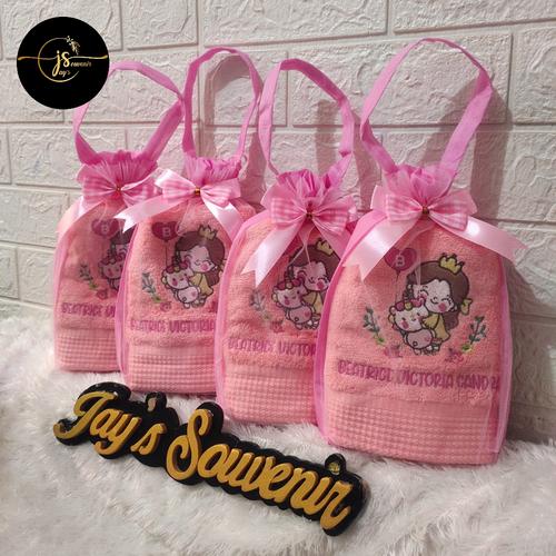 Jual Souvenir Handuk Terry Palmer 50x100 Bordir Custom Packing Tas Tile ...