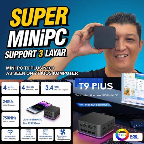 Jual Mini Pc T9 Plus Intel N100 16Gb Lpddr5 Triple Hdmi 2Xlan Windows 11 Pro - 128GB - Kota ...