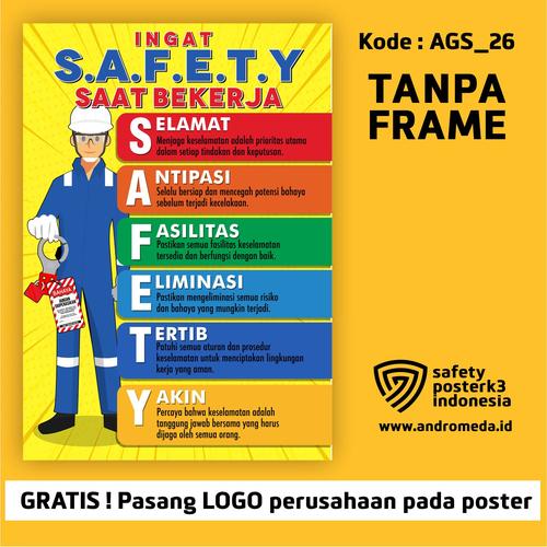 Jual Safety Poster Slogan K3 Utamakan Keselamatan dan Kesehatan Kerja ...