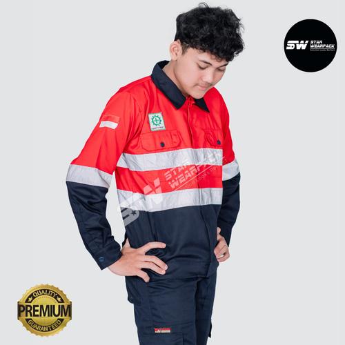 Jual Wearpack Airflow Warna Merah Kombinasi Dongker Lengan Panjang ...