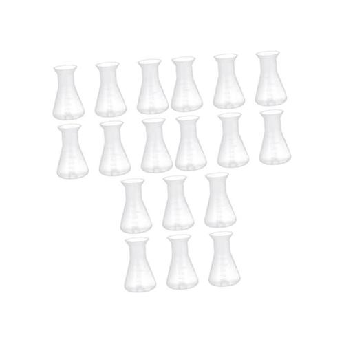 Jual 18 Pcs Plastic Flask Lab Erlenmeyer Flasks Clear Plastic Bottles ...