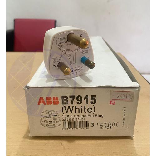 Jual ABB Round Pin Plug 15A 3Pin Colokan Steker Bulat kaki 3 AC warna ...