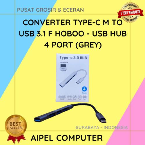 Jual TCUH4 | CONVERTER TYPE-C MALE TO USB 3.1 FEMALE HOBOO - USB HUB 4 ...