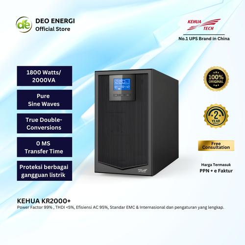 Jual UPS Kehua KR2000+ plus 2000VA 2KVA online true sine waves 1800 watt lcd - Baterai 12V40Ah ...