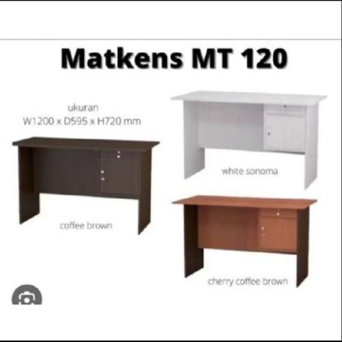 Jual Meja Kantor/Meja Tulis/Meja Kantor MT 120 Matkens Putih Coklat ...
