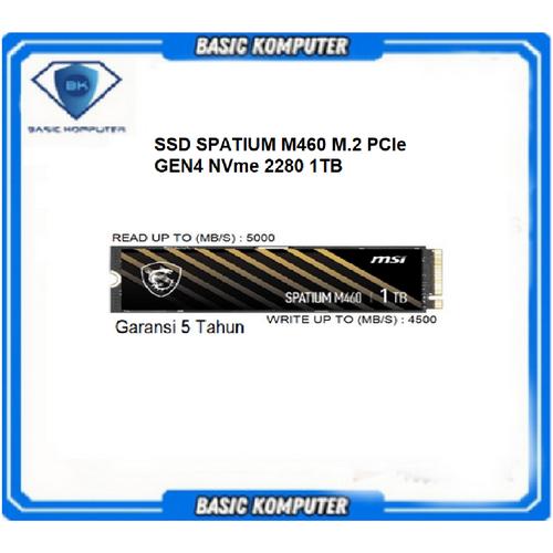 Jual MSI SSD SPATIUM M460 M.2 Pcie Gen4 Nvme 2280 1TB - Jakarta Pusat - BASIC KOMPUTER | Tokopedia
