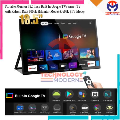 Jual Smart TV Portable Monitor 18.5 Inch Built In Google TV Touch ...