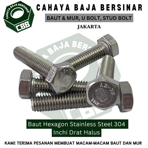Jual Baut Segi 6 / Baut Hexagon / Hex Bolt / Stainless Steel 304 M3 - 0 ...