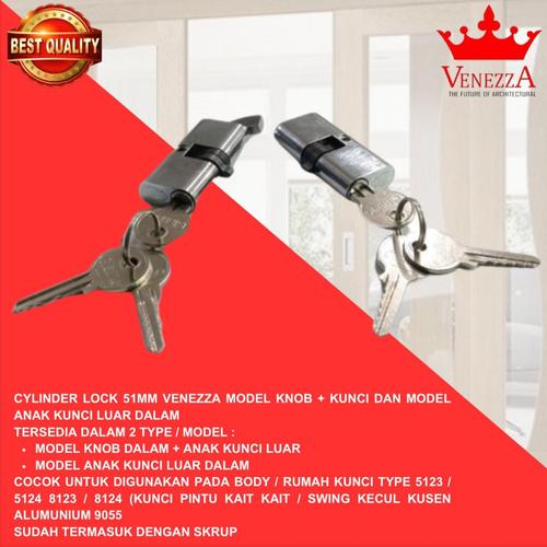 Jual Cylinder Lock/Silinder Kunci Pintu ukuran 51mm Model Knob ...