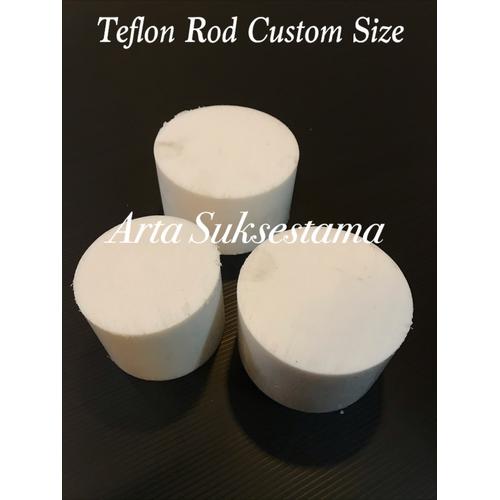 Jual Teflon Rod 60mm x 20cm / PTFE Batangan Potongan / As Teflon Custom ...