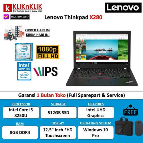 Jual Lenovo Thinkpad X280 Intel Core i5 8350U 8GB 256GB SSD FHD FP ...
