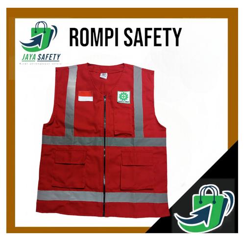 Promo Jual Rompi Safety/Rompi Safety Proyek Warna Merah/Rompi safety ...