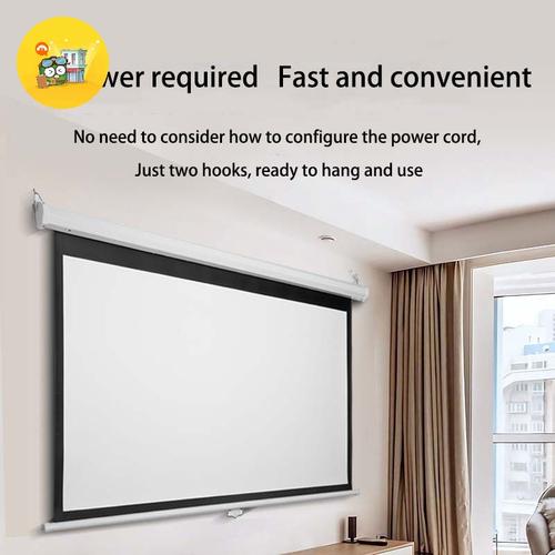 Jual Screen Projector 100" Wall / Layar Proyektor 100" manual / tarik ...