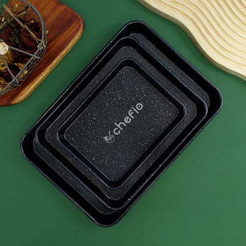 Promo Chefio Loyang Persegi Panjang Black Marble / Baking Tray Kue ...