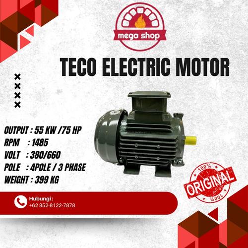 Jual ELECTRIC MOTOR TECO 55KW, 75HP 4POLE - FOOT MOUNTED - Jakarta ...