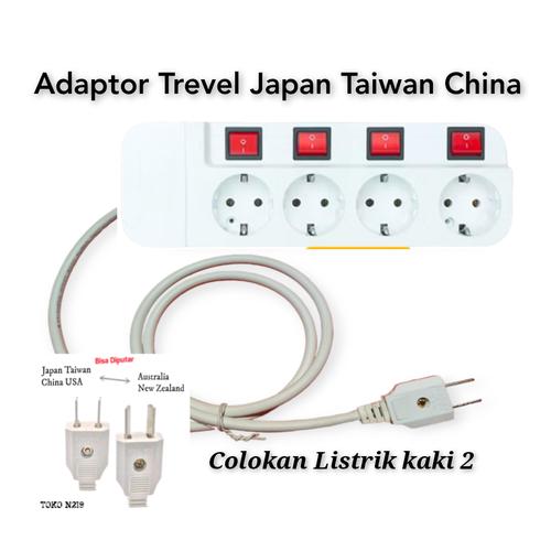 Jual Colokan Kaki 2 Pin Travel Adaptor Colokan Listrik JEPANG, TAIWAN ...