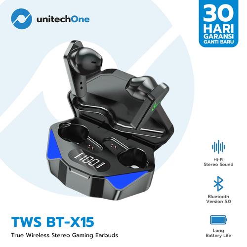 Promo Headset Bluetooth Gaming TWS unitechOne X15 TWS Bluetooth V5.2 ...