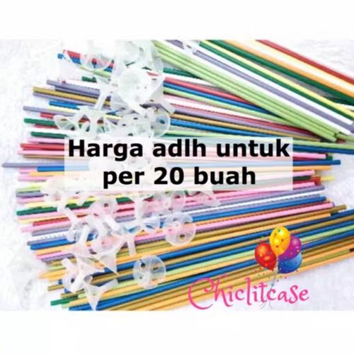 Jual Tangkai balon / pegangan balon + cup / stik stick balon latex ...