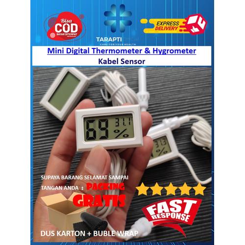 Promo Mini Digital Thermometer & Hygrometer with Probe /Ukur Suhu Dan ...