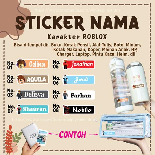 Jual STICKER LABEL NAMA ROBLOX GAME STIKER KARAKTER CUSTOM LEBEL ...