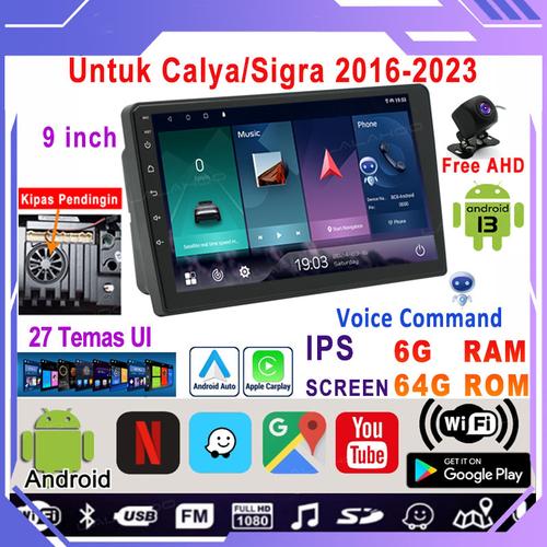 Jual 【Ada Kipas Pendingin】LALAHOO 9 Inch 6G+64G Android 13 Head Unit Untuk Calya/Sigra 2016-2023 ...