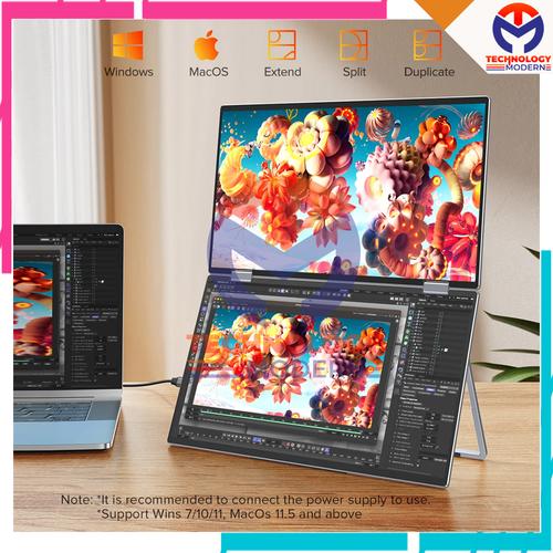 Jual Triple Monitor Portable 15.6 Inch Extend Display with 360º Flip ...