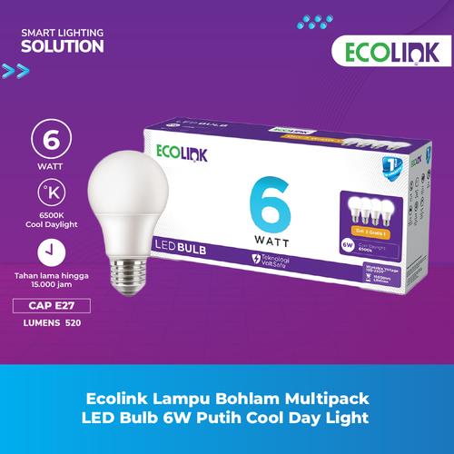 Promo Ecolink Lampu Bohlam Bulb 6W Multipack 6 Watt Cool Day Light ...