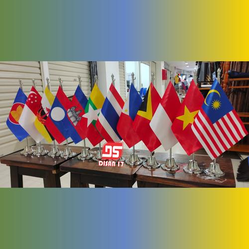 Jual Bendera Meja Negara negara ASEAN bahan stenlis - 1 set = 12pcs ...