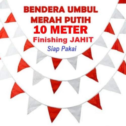 Jual Bendera Segitiga Renteng Merah Putih / Bahan Kain Bendera Umbul Umbul Merah Putih/ Bendera ...