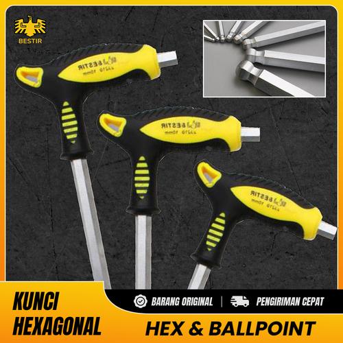Promo Kunci L Set Model T Handle Ballpoint Allen Hex Key 2/3/4/5/6/8 ...