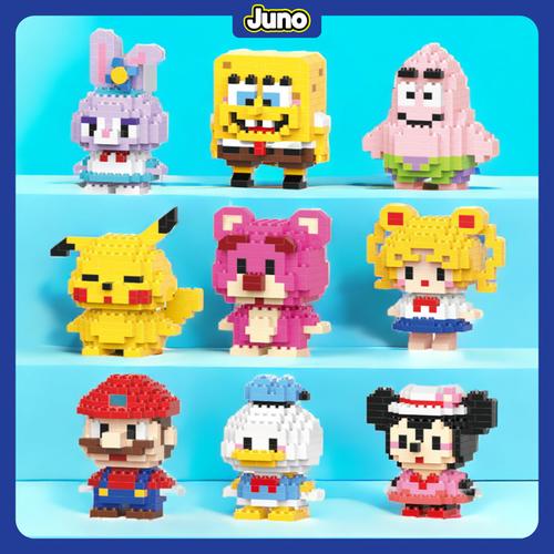 Promo JUNO Mainan Nano Block Kartun Mini Bricks DIY Mainan Balok Susun ...