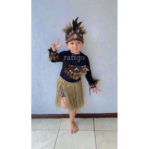 Jual baju adat papua set topi kuwuk anak / baju adat papua anak modern ... Jual baju adat papua set topi kuwuk anak / baju adat papua anak modern ...