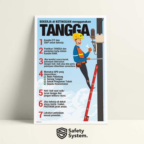 Jual Poster K3 Safety Keselamatan Bekerja di Ketinggian A2 TANPA ...