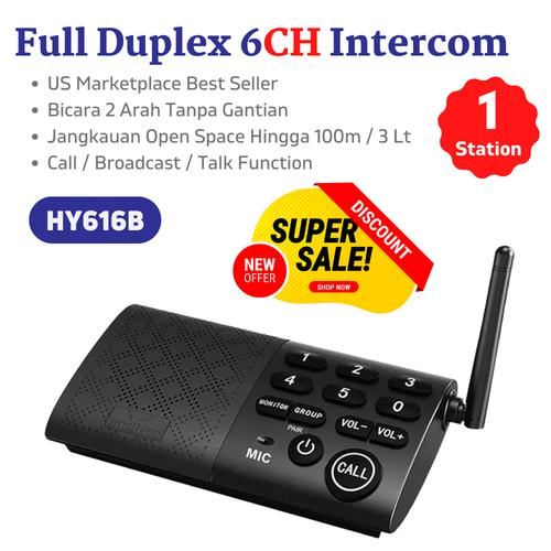 Jual eMACROS Wireless Intercom 6 Ch Full Duplex Interkom 1 Pcs by HY616B - HY812 No Antena ...