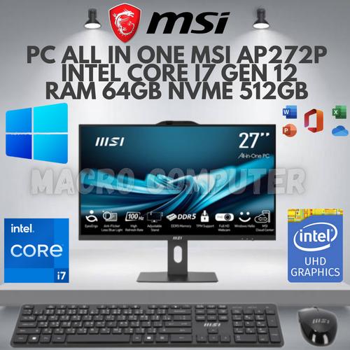 Jual MSI AIO PC i7 12700 RAM DDR5 32GB SSD 512GB LED 27" ALL IN ONE PC ...