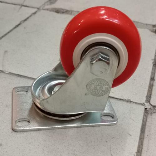 Jual Roda polyurethane 2,5 inch putar Ball bearing/ Roda pu ukuran 2,5 ...