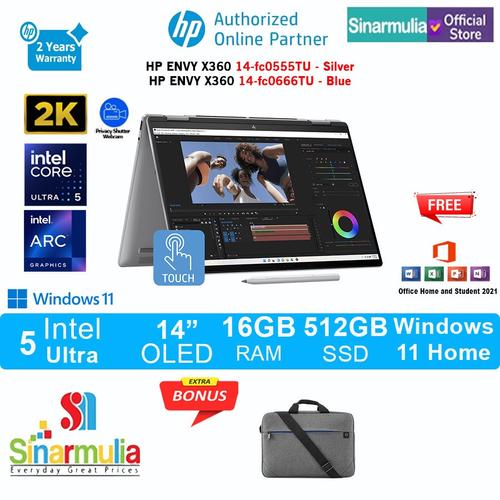 Promo HP ENVY X360 14-fc0555TU/fc0666TU Intel Ultra 5 125U 512GB SSD ...