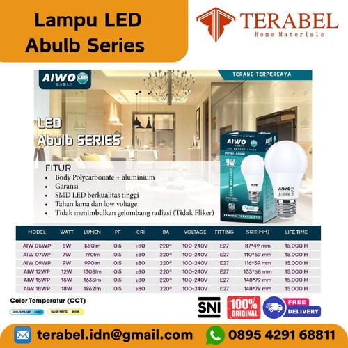 Jual Lampu LED ABULB Series 6500K Daylight AIWO | 5W - 18W - 5W - Kota ...
