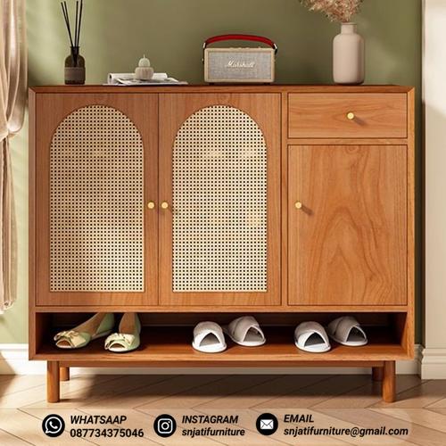 Jual Bufet minimalis rotan kayu jati - buffet tv rak sepatu minimalis ...