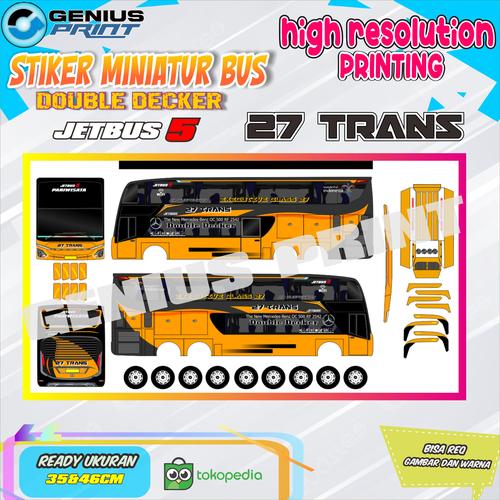 Jual Stiker Mainan Miniatur Bus Double Decker Jetbus 5 Livery GHTS ...