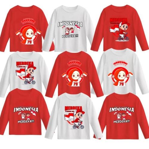 Jual [MERDEKA] baju kaos anak lengan panjang edisi agustus 2024/Kaos panjang anak spesial HARI ...