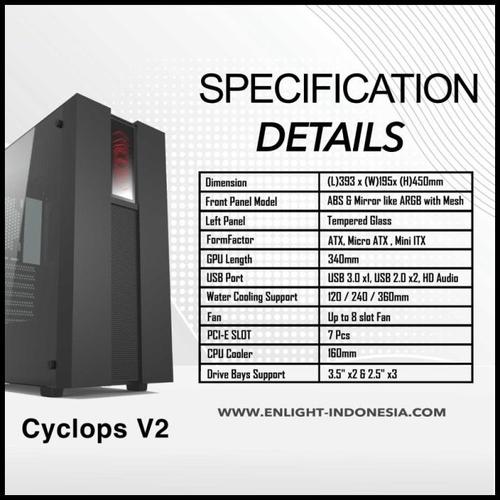 Jual Infinity Cyclops V2 Casing Komputer Atx / Gaming Pc Case Atx - no ...