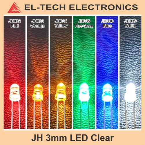 Jual 10pcs LED 3mm 3 mm Lampu Clear Bening Merah Kuning Hijau Biru ...