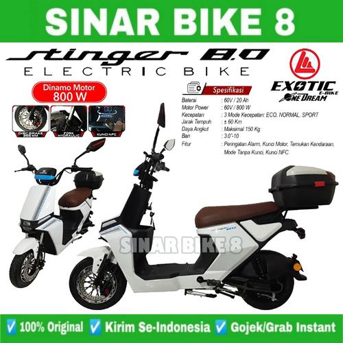 Jual Sepeda Listrik EXCOTIC STINGER 8.0 BY PACIFIC 800Watt Electric E Bike - Putih - Kab ...