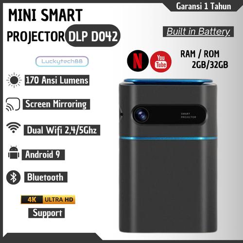 Promo Projector Mini Portable DLP D042 Android 9.0 170 Ansi Lumens 4K - Jakarta Barat ...