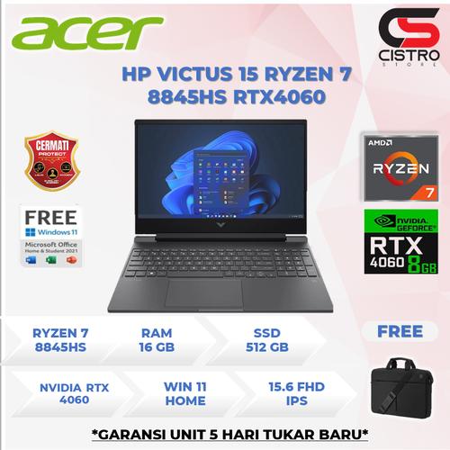 Jual HP VICTUS 15 RYZEN 7 8845HS RTX4060 8GB/ 16GB 512GB W11+OHS 15.6FHD 144HZ BLU -FB2112AX ...