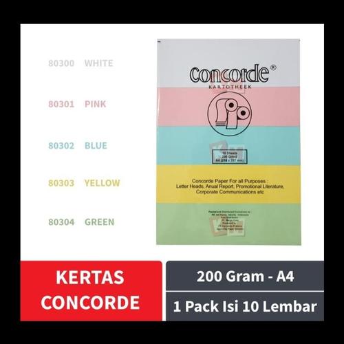Jual THE BEST!!! KERTAS CONCORDE A4 200GR PAPER WARNA KONKORD IJAZAH ...