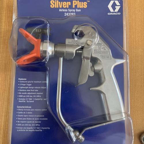 Jual GRACO 243283 Spray Gun Silver Plus Airles with RAC 5 Tip 517 ...