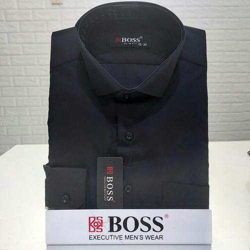 Jual Kemeja Boss Slim fit Lengan panjang Merah Maroon - Hitam - Abu-abu ...