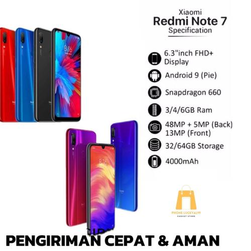 Jual Handphone XIAOMI REDMI NOTE 7 / Note 7 pro 6GB/128GB 4000mAh GARANSI 1 TAHUN - Merah, NOTE ...